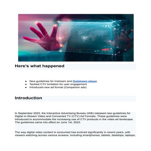 IAB’s New Guidelines for In-Stream, CTV, and Video Ad Formats | PDF
