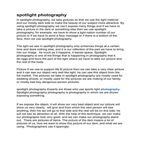 spotlight photography | PDF