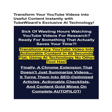 Transform Your YouTube Videos into Useful Content Instantly with ...