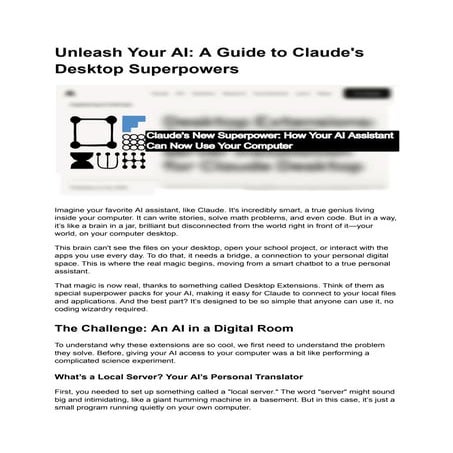 Unleash Your AI: A Guide to Claude's Desktop Superpowers | PDF