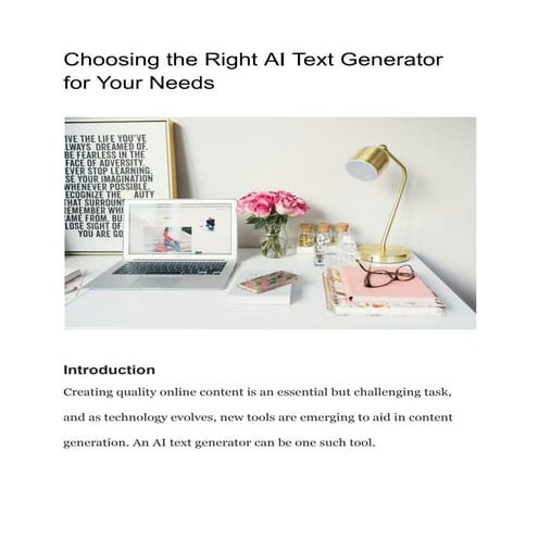 Choosing the Right AI Text Generator for Your Needs | PDF