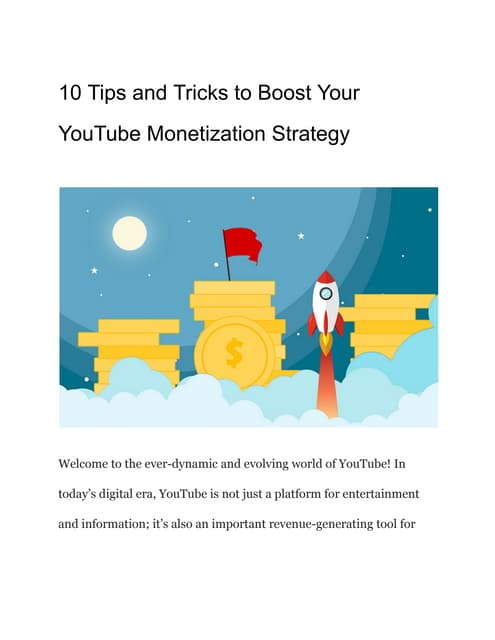 YouTube Mastery, Monetization, and Revenue Checklist | PDF