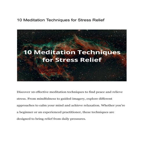 10 Meditation Techniques for Stress Relief | PDF