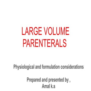 Small volume and lvps physiological consideration | PPTX
