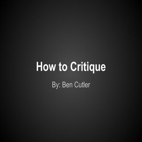 How to Critique Photography | PPTX