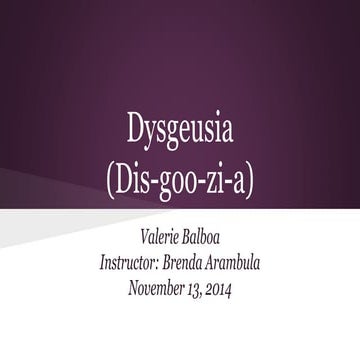 Dysgeusia | PPTX