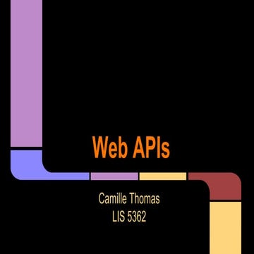 Web Application Programming Interfaces (APIS) | PPT
