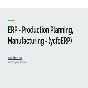 ERP - Production Planning, Manufacturing | PDF