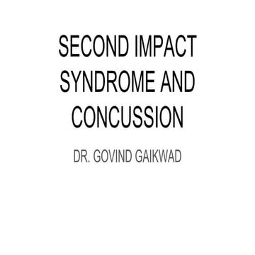 second impact syndrome | PPTX
