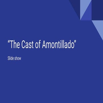 The Cask Of Amontillado | PPT
