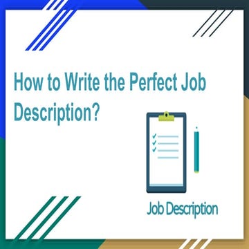 How to Write the Perfect Job Description | PPTX | Careers