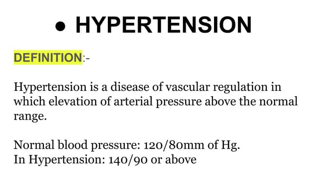 HYPERTENSION Medical surgical nursing msn PPT