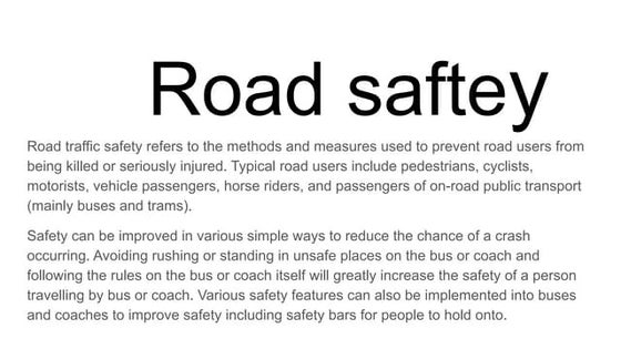 Road safety awareness | PPT