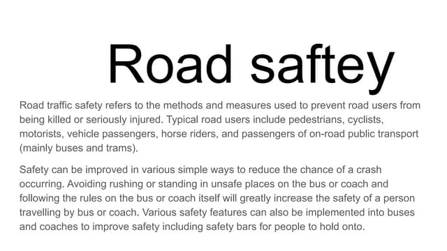 Road safety awareness | PPTX