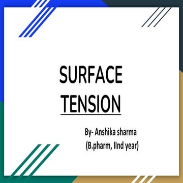 Surface tension | PPT