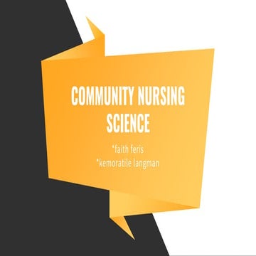 Community Nursing Science/ common causes of accidents in School | PPSX