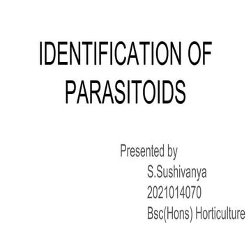 Identification of parasitoids and predators | PPTX