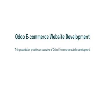 Odoo E Commerce Website Development Guides Pptx