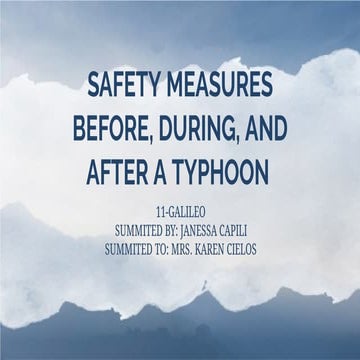 Safety Measures Before During and After Typhoon | PDF