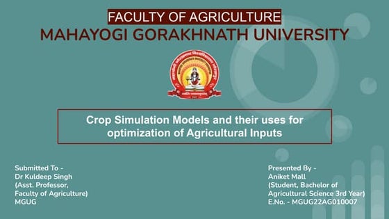 Crop Yield Prediction using Machine Learning.pptx | Agriculture ...