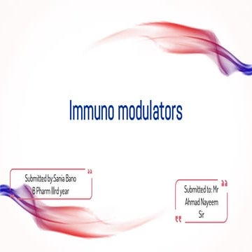 Immunomodulators : Types, side effects, Treatment | PDF