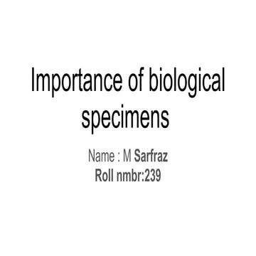 importance of biological specimen in medical science | PPTX