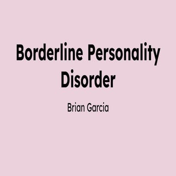 BODERLINE PERSONALITY DISORDER | PPTX