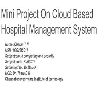Cloud-Based Hospital Management System Using Python Flask | PDF