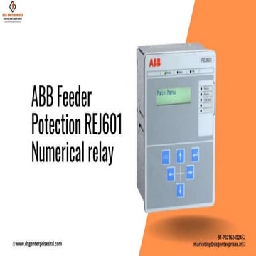 ABB REJ601 Feeder Protection Relay Features | PPT