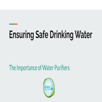 Ensuring safe drinking water | PPT