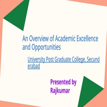 University Post Graduate College Secunderabad | PPTX