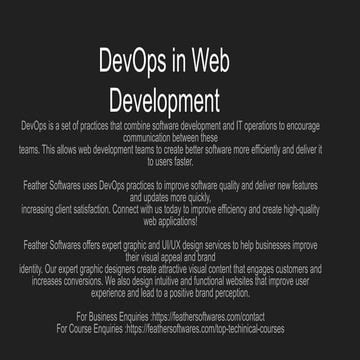 DevOps in Web Development | web development service in nagercoil | PPT