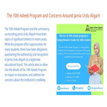 Exploring the Impact of the 10th Adeeb Program on Education | PPTX