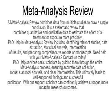 "Comprehensive Meta-Analysis Review: Insights and Findings" | PPT