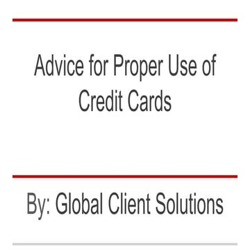 Advice for Proper Use of Credit Cards | PPTX | Credit Cards | Personal Debt