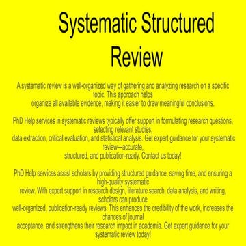 Comprehensive Systematic Review of PhD Research in Education | PPT