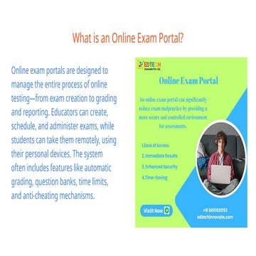 How Can an Online Exam Portal Help in Reducing Exam Malpractice | PPTX