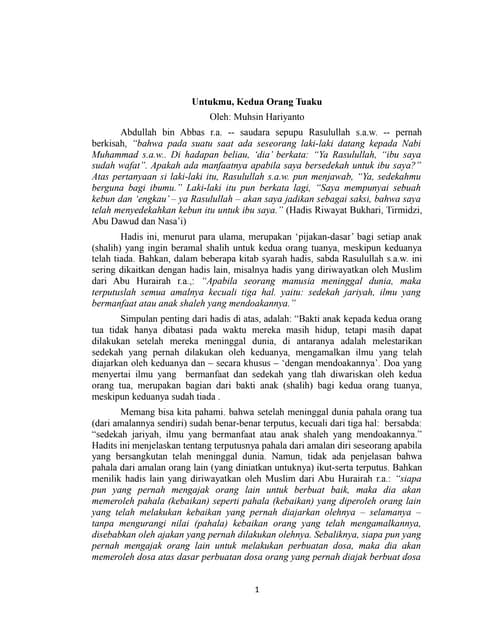 Naskah pidato; berbakti kepada kedua orang tua | DOCX