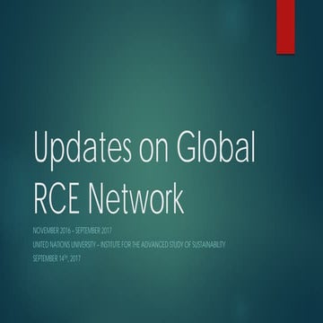 Progress of the Global RCE Network and GAP, UNU-IAS | PPT