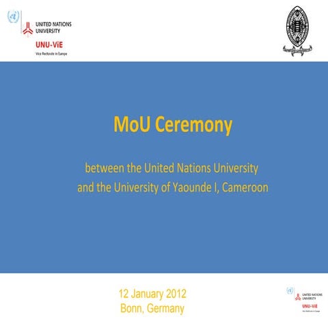 MoU Ceremony between UNU and UY1 | PPT