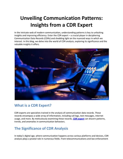 Unveiling Communication Patterns: Insights from a CDR Expert.pdf Unveiling Communication Patterns: Insights from a CDR Expert.pdf