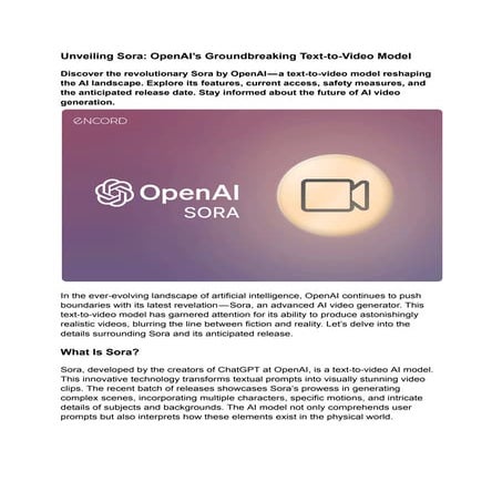 Unveiling Sora- OpenAI’s Groundbreaking Text-to-Video Model.pdf