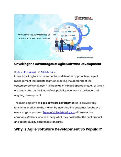 Unveiling The Advantages Of Agile Software Development Pdf