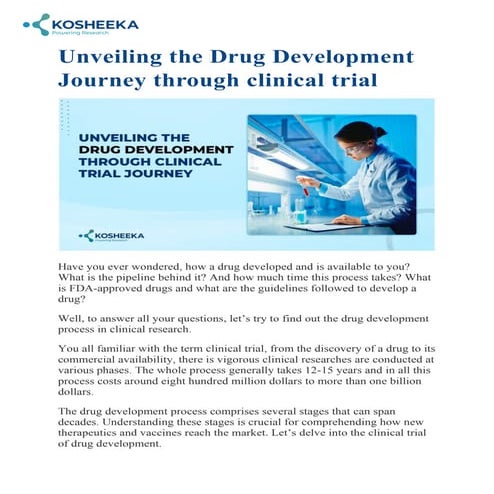 Unveiling the Drug Development Journey through clinical trial | PDF