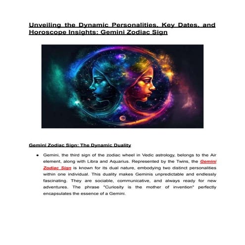 Unveiling the Dynamic Personalities, Key Dates, and Horoscope Insights ...
