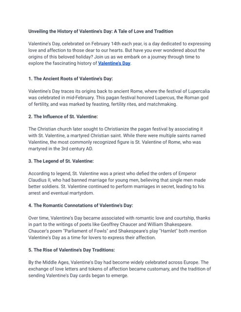 Story of valentine's day | PPTX