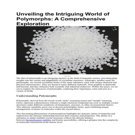 Polymorphs: Detail Exploration | The Lifesciences Magazine | PDF ...