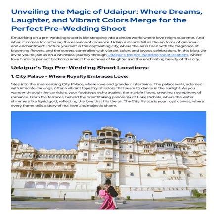Unveiling the Magic of Udaipur Where Dreams, Laughter, and Vibrant ...