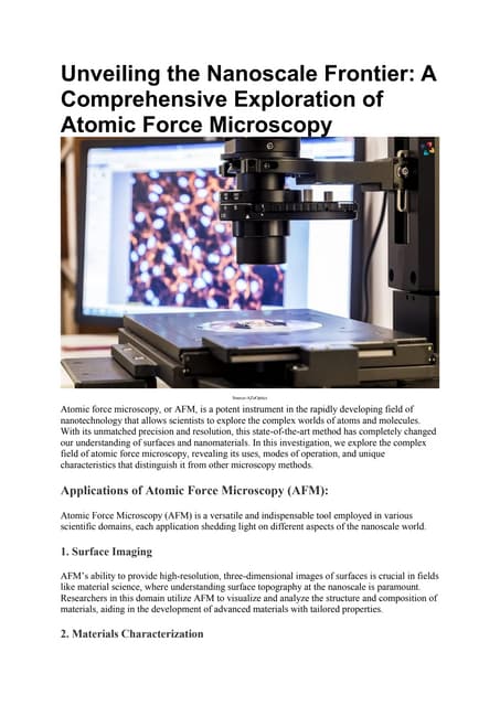 Atomic force microscope market | PDF