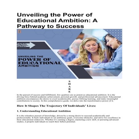 Unveiling the Power of Educational Ambition: A Pathway to Success | PDF ...